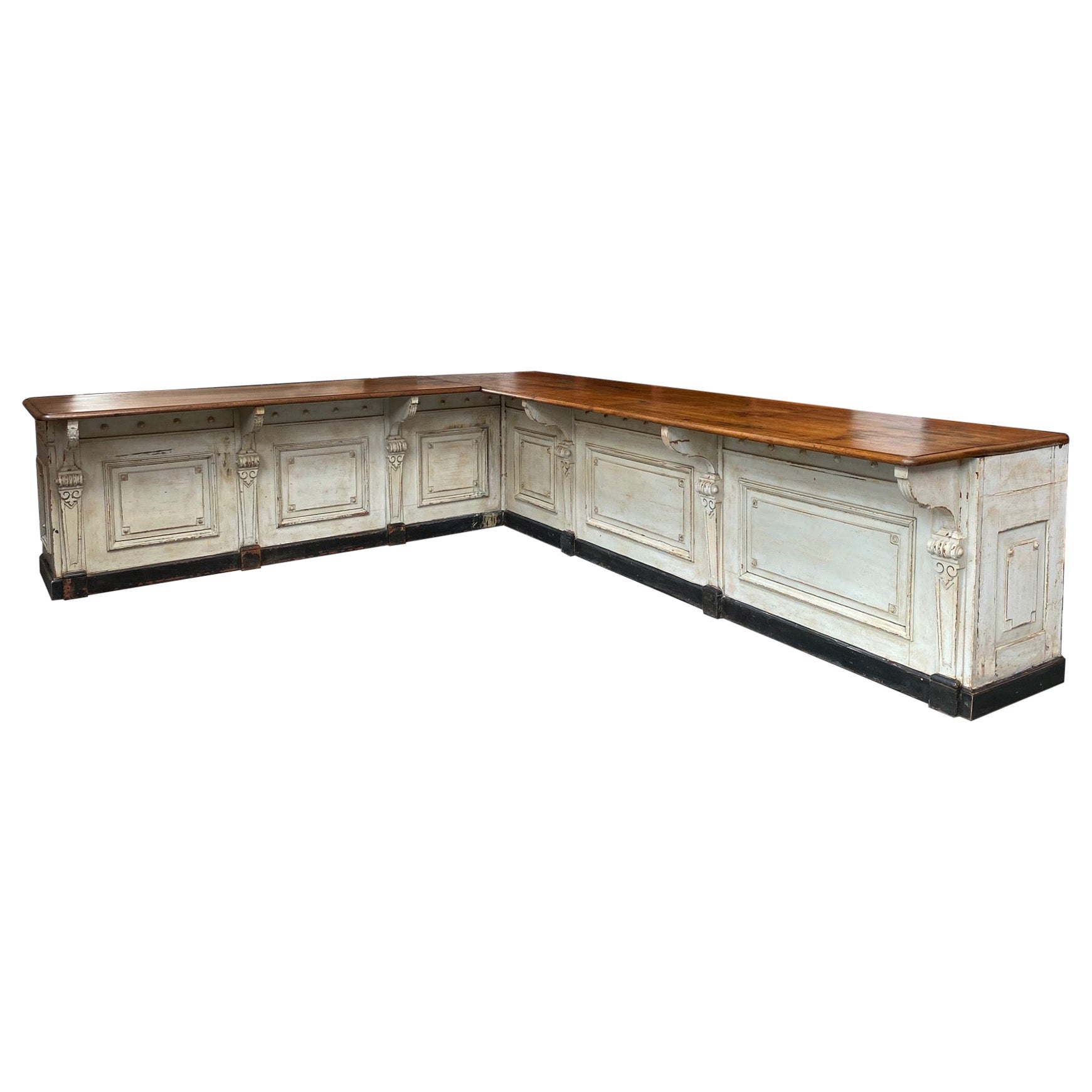 20th Century Wood and Marble Bar Counter at 1stDibs