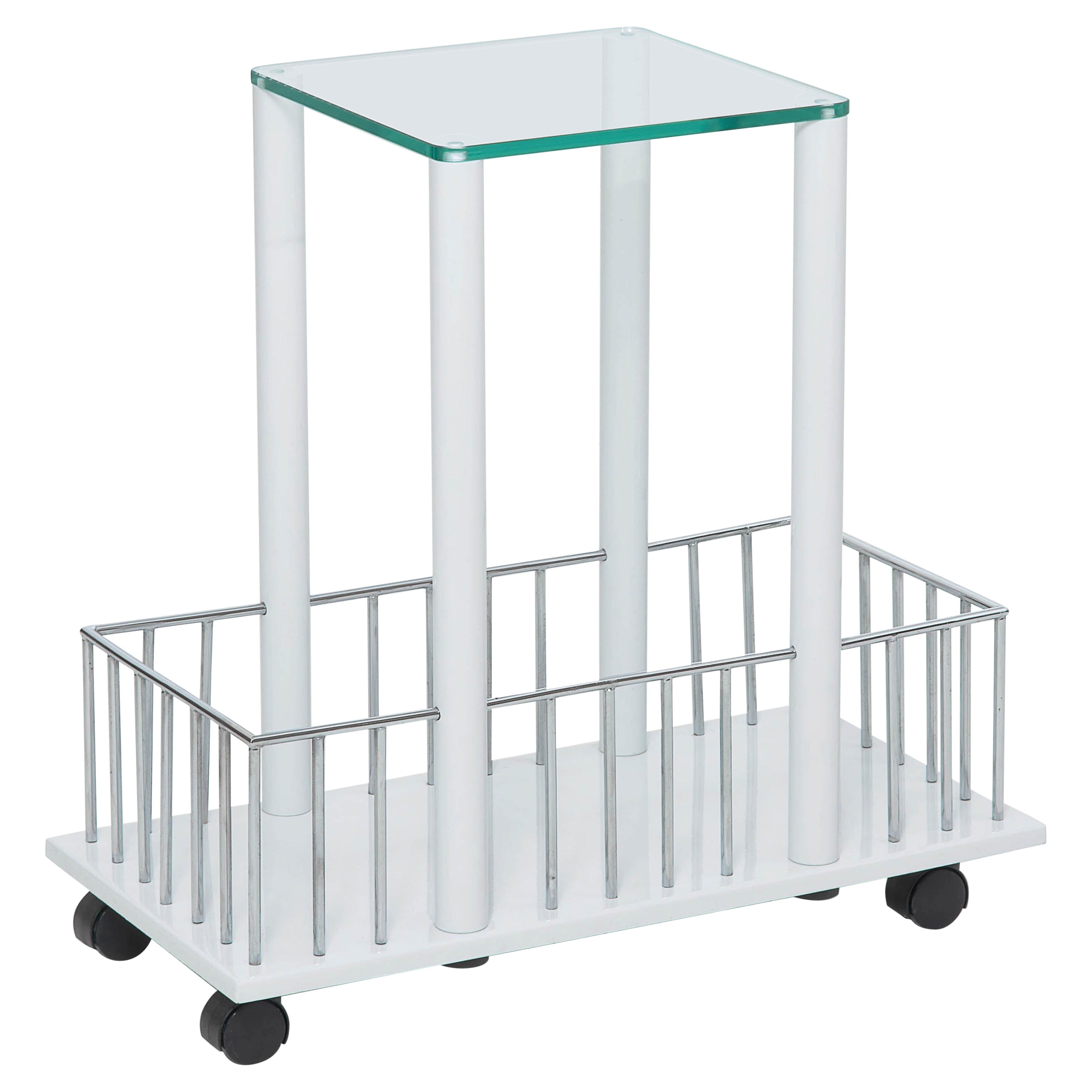 Dime Side Table/Trolley on Wheels by Marcello Siard for Longato, 1970s ...