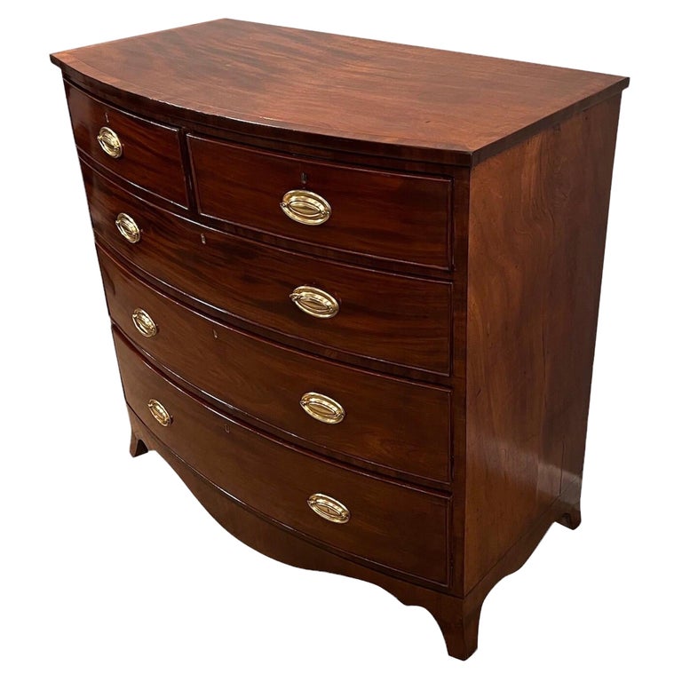 George III Mahogany Bow Front Chest of Drawers at 1stDibs