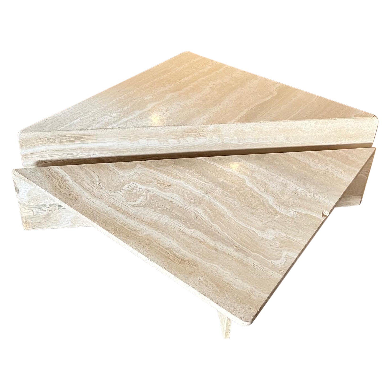 Vintage post modern origami Italian 2 piece split level coffee table at ...