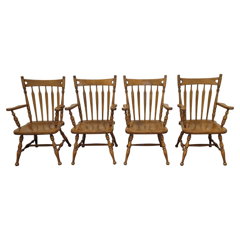 Set of Four '4' Ethan Allen Vintage Maple High Back Windsor Dining ...