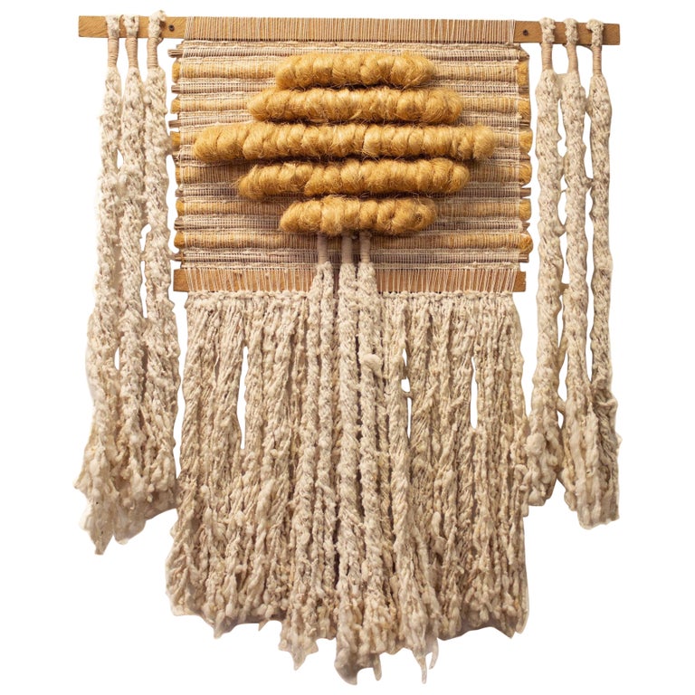 Vintage Fiber Art Wall Hanging For Sale at 1stDibs