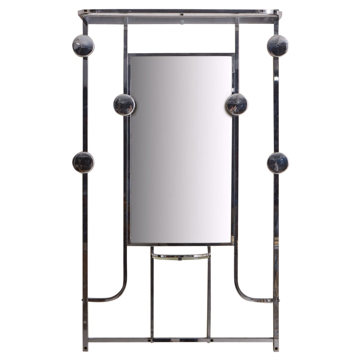 Chrome Mirrored Art Deco Style Coat Rack, France 1950s For Sale at 1stDibs