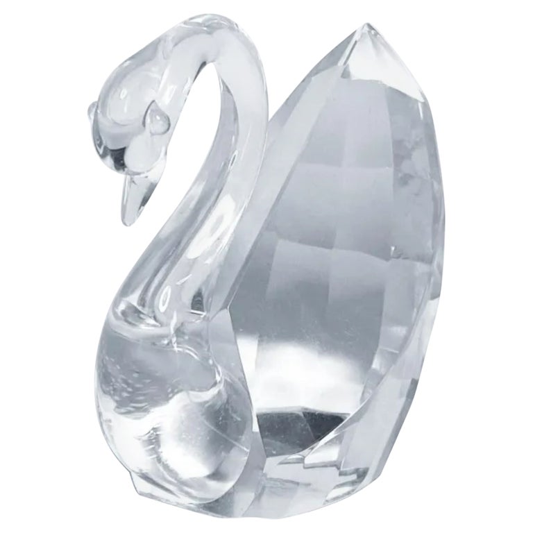 Crystal Swan Paperweight by Shannon Crystal Designs For Sale at 1stDibs