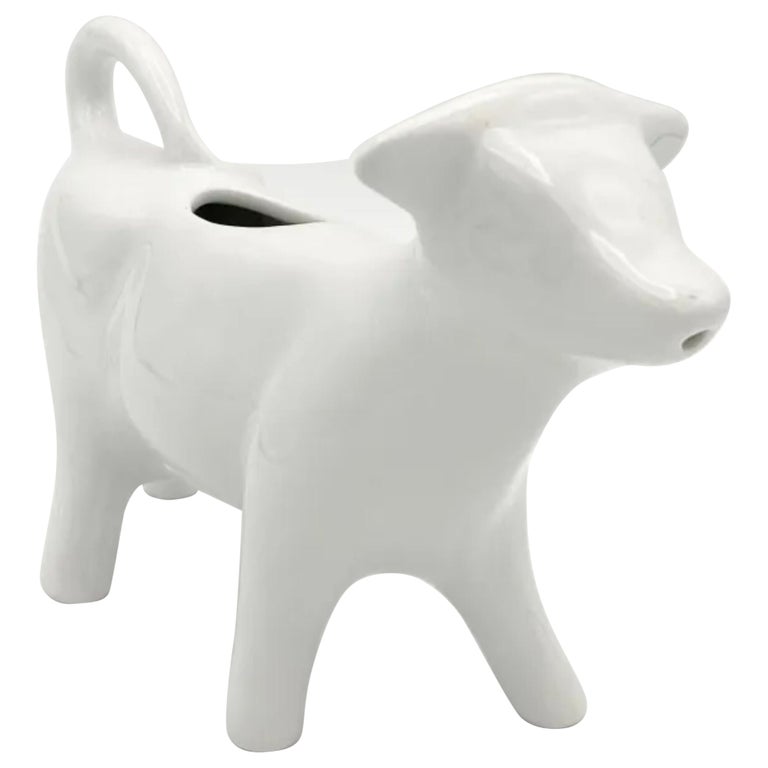Vintage Porcelain White Cow Creamer For Sale at 1stDibs
