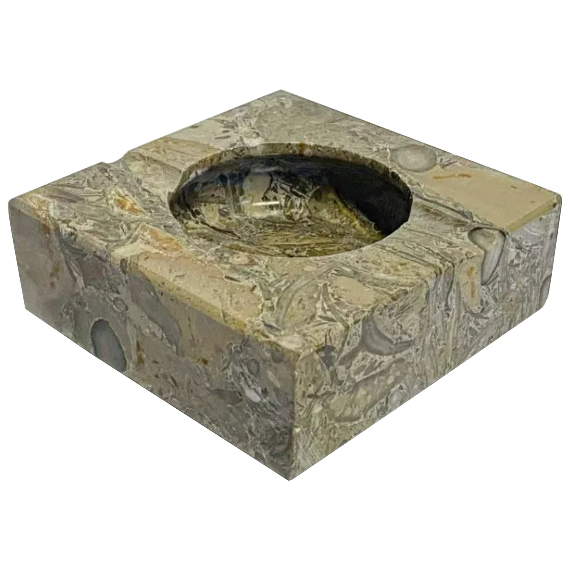 Square Natural Granite Ashtray in Tan For Sale at 1stDibs