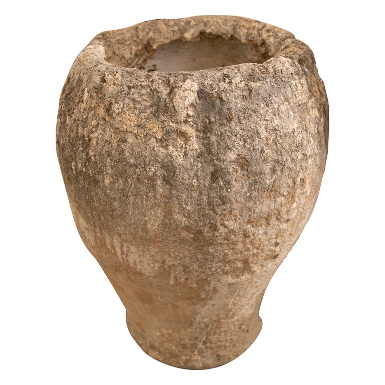 Ceramic Tinaja Covered with Various Layers of Lime For Sale at 1stDibs