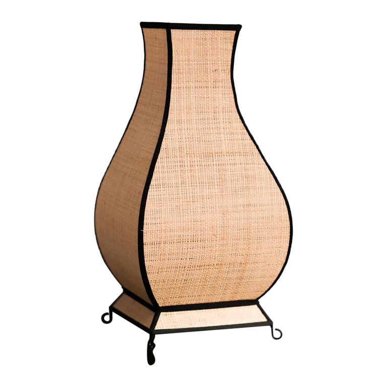 "Molto Pagoda" Straw Table Lamps, Set of 2 For Sale at 1stDibs