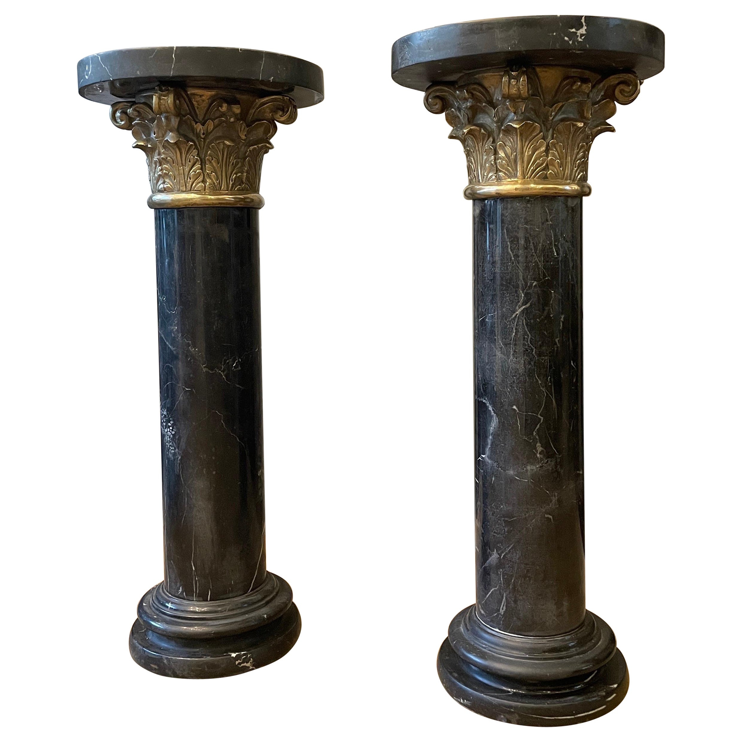 Pair of Attica Marble Greek Columns at 1stDibs
