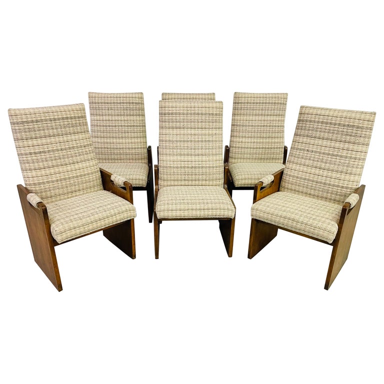Mid-Century Lane Pueblo Walnut Dining Chairs, Set of 6 For Sale at 1stDibs