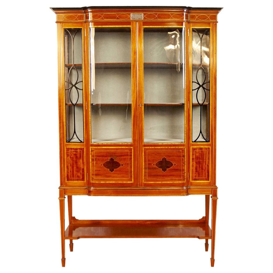 Vintage Mahogany Dome Top Circular Showcase at 1stDibs