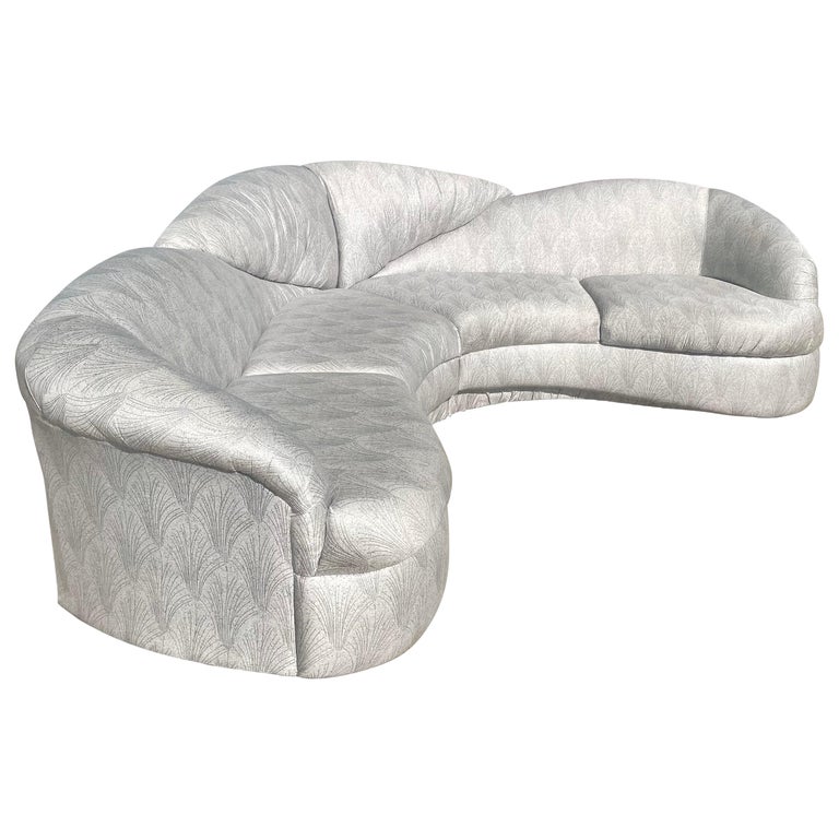 Vintage 1980s Postmodern Custom Sectional Featuring Unique Wave Curves ...