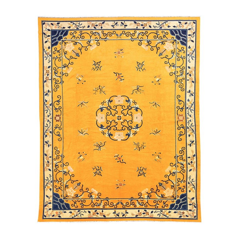 Antique Chinese Peking Imperial Gold-Color Rug, 1900-1920 For Sale at ...