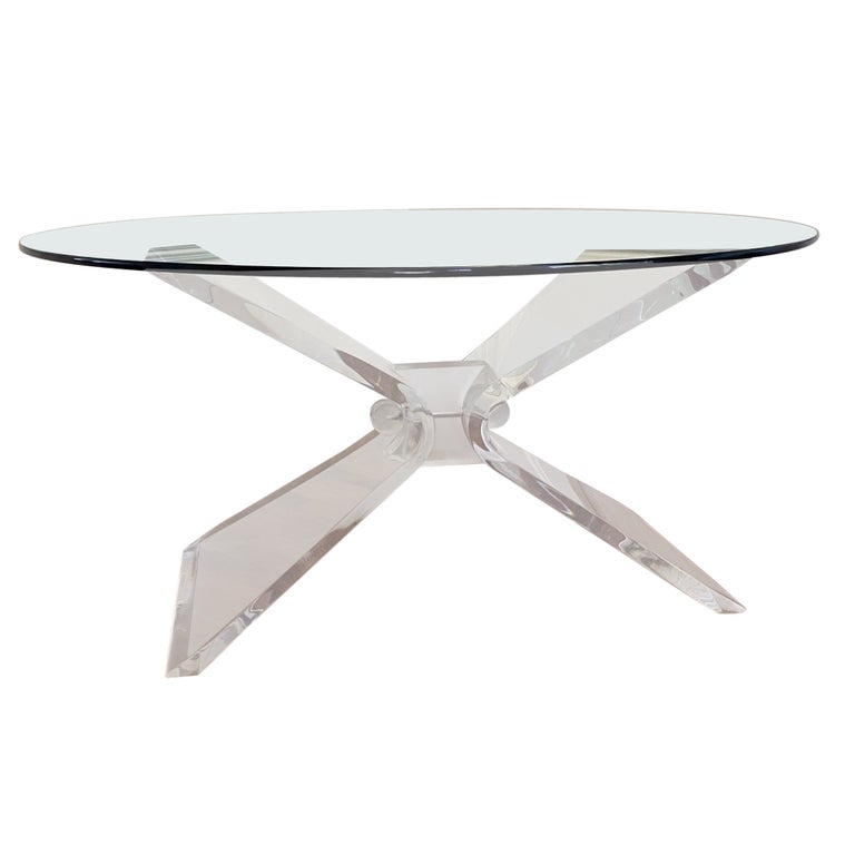 Vintage Lucite Dining Table, in the Style of Lion in Frost For Sale at ...