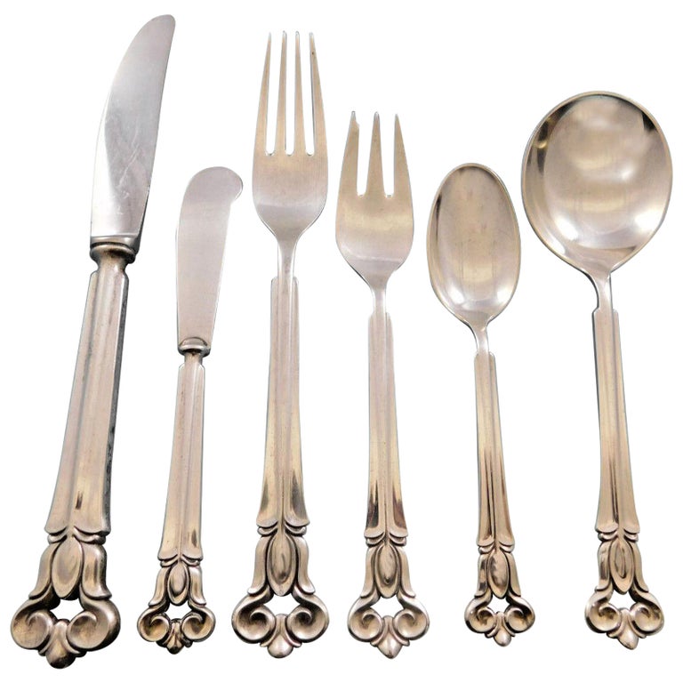 Monica by Cohr Danish Sterling Silver Flatware Set for 6 Service 36 ...