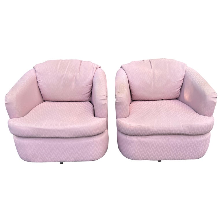 Pair of Post Modern Dusty Pink Club Chairs For Sale at 1stDibs
