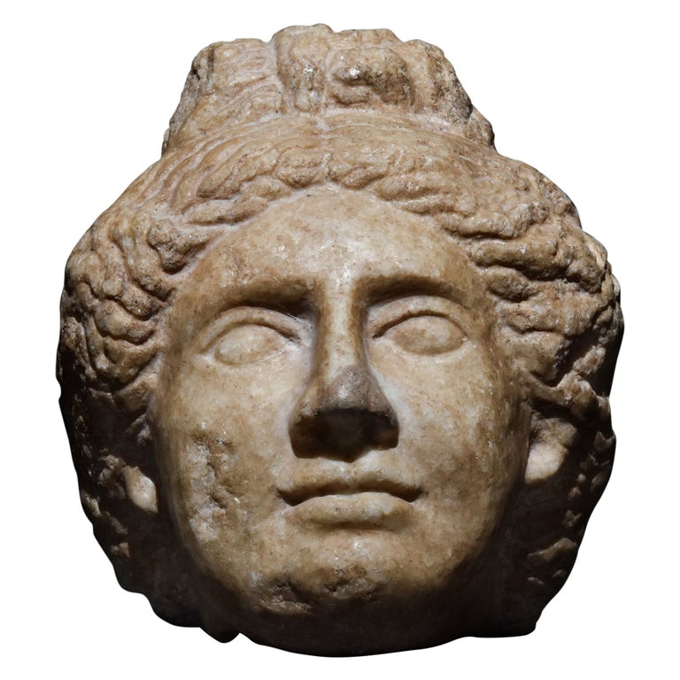 Ancient Roman Marble Head of a Noble Woman For Sale at 1stDibs