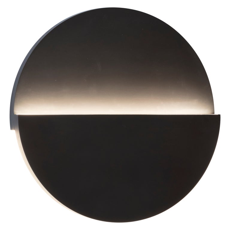Circle Sconce in Black Brass For Sale at 1stDibs