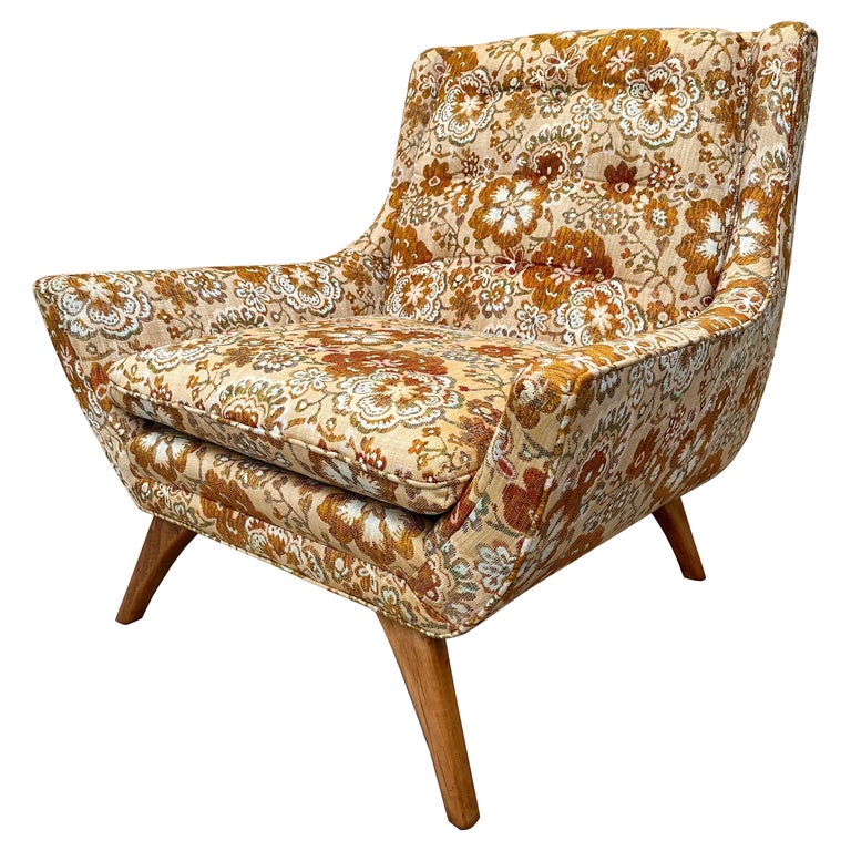 1960s Mid-Century Modern Upholstered Lounge Chair in the Adrian ...