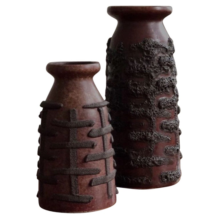 Pair of Midcentury Studio Vases For Sale at 1stDibs