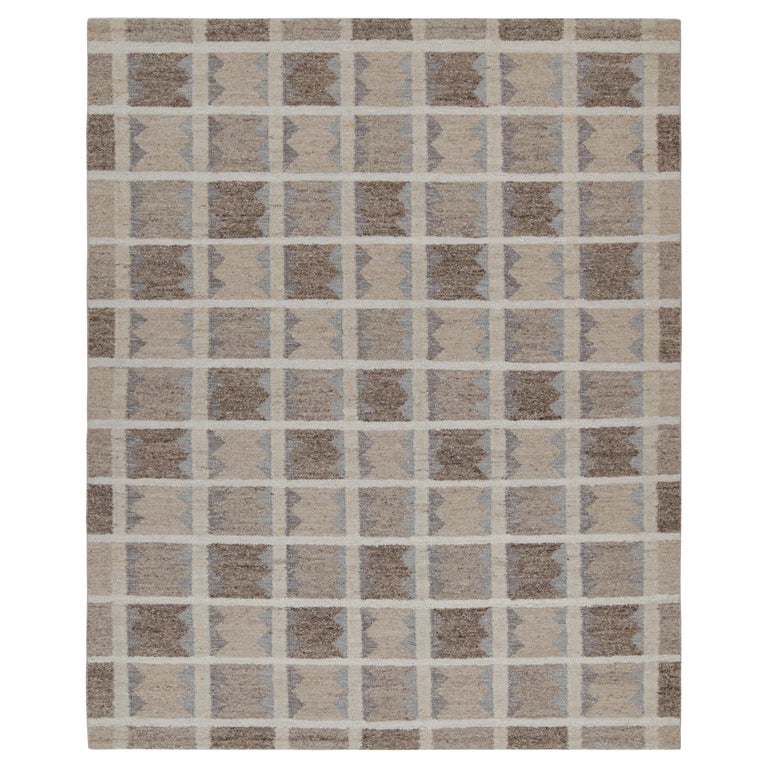 Rug and Kilim’s Scandinavian Style Kilim in Beige, Brown and Gray ...