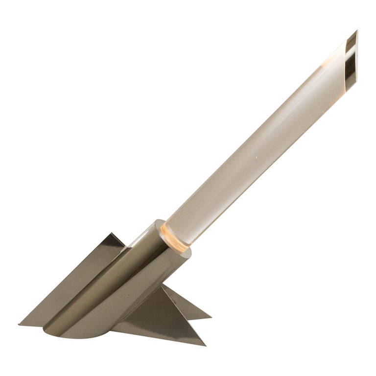 Transparant Perspex Italian Table Lamp, 1970s For Sale at 1stDibs
