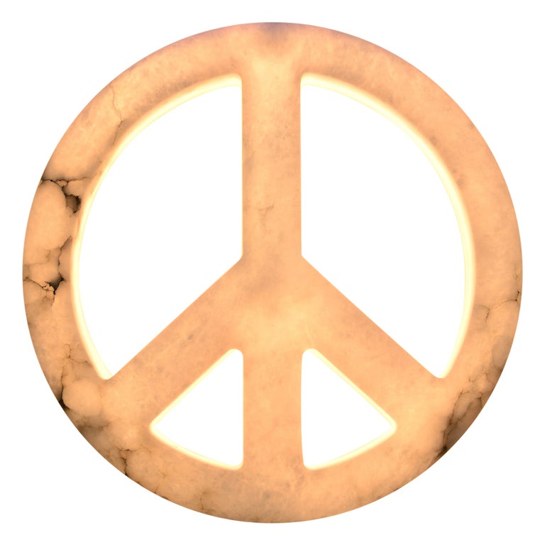 Peace and Love Alabaster Wall Lamp For Sale at 1stDibs