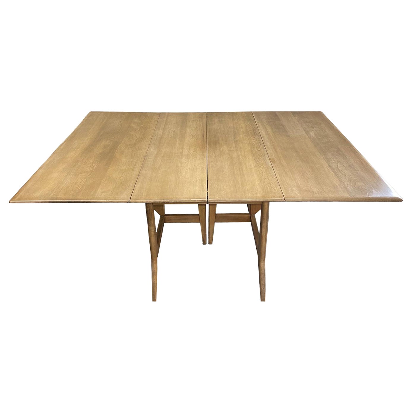 Uniquely Long Mid-Century Modern Drop Leaf Table at 1stDibs