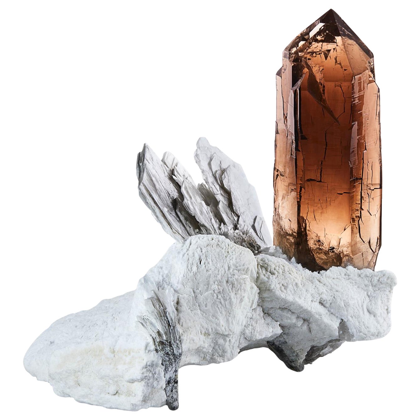 Smoky Quartz on Cleavelandite with Muscovite For Sale at 1stDibs