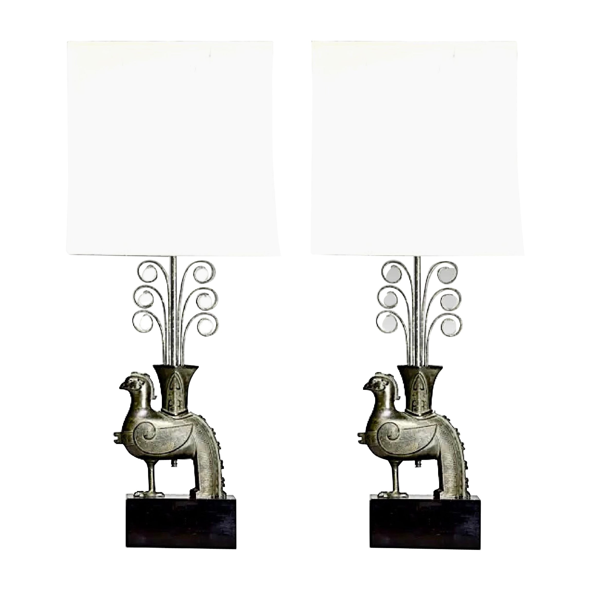 Ranieri Signed Antique French Cast Metal Figural Table Lamp For Sale at ...