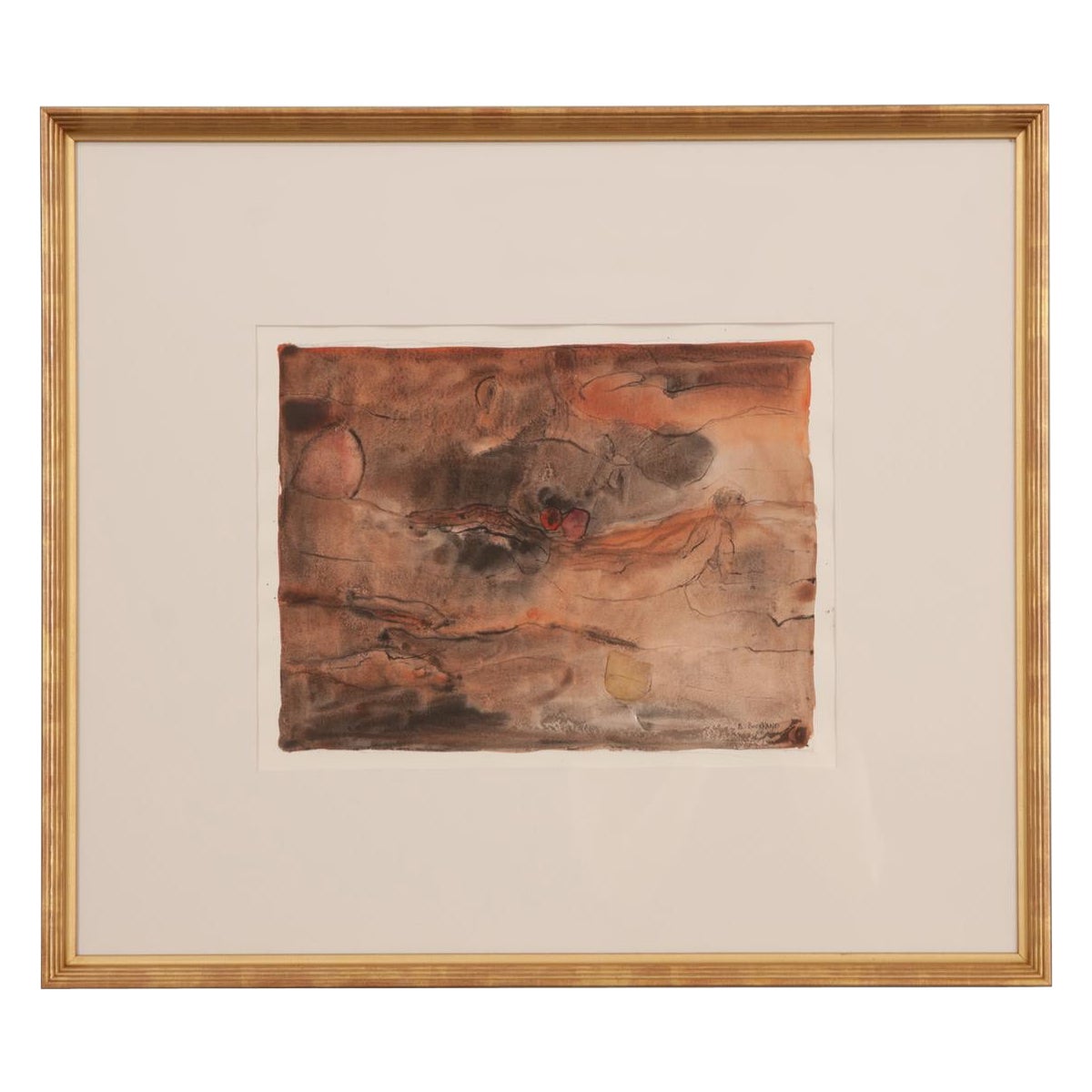 Tumultuous Abstract Watercolor and Pastel by French Painter France Cami ...