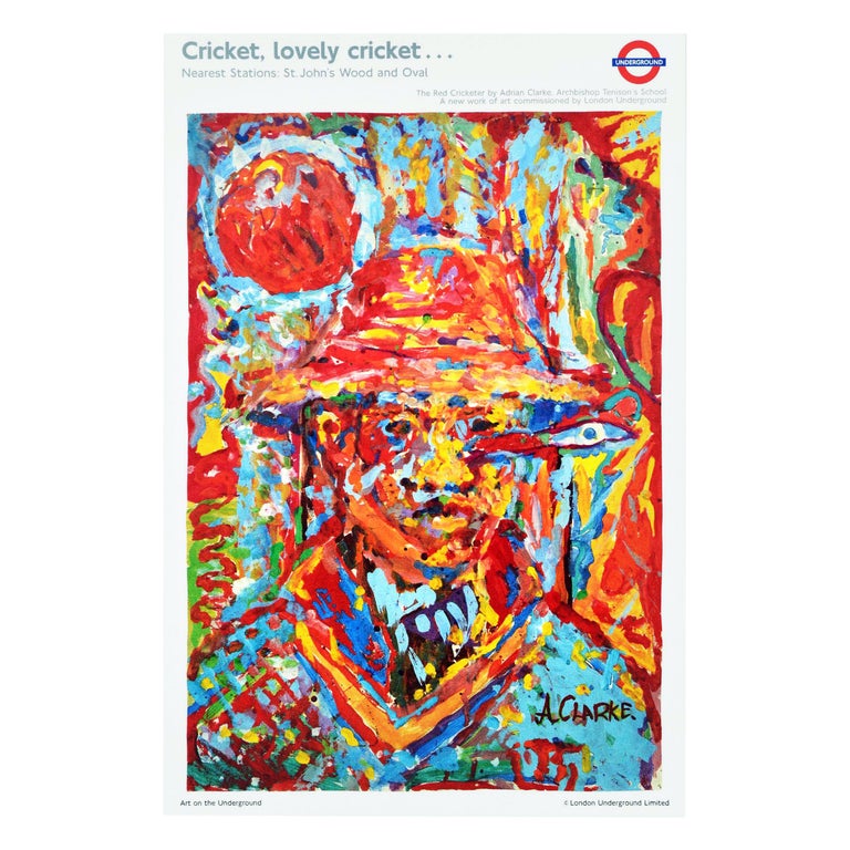 Original Vintage London Underground Poster LT Lovely Cricket Adrian ...