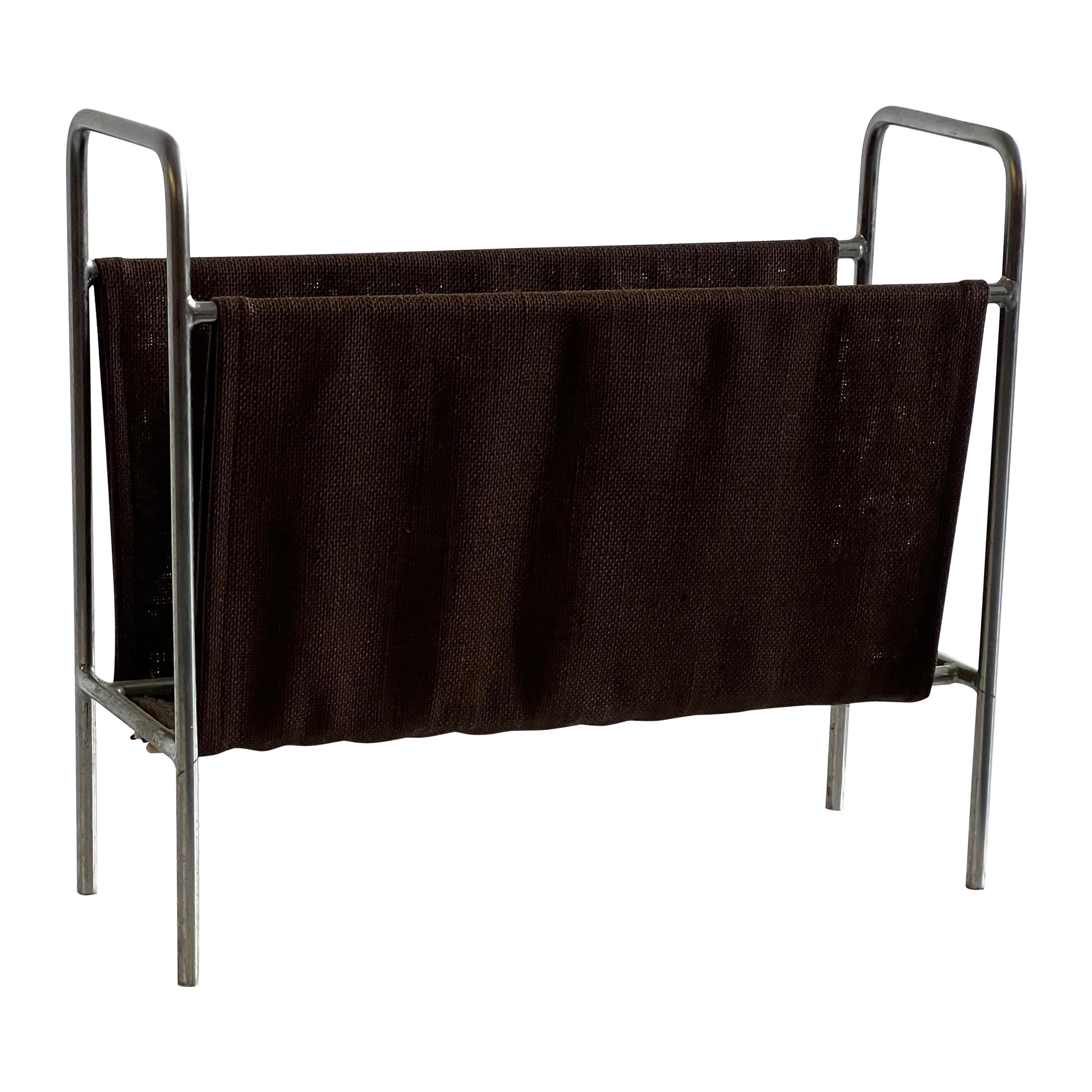 Mid Century Bauhaus Tubular Magazine / Vinyl Holder For Sale at 1stDibs