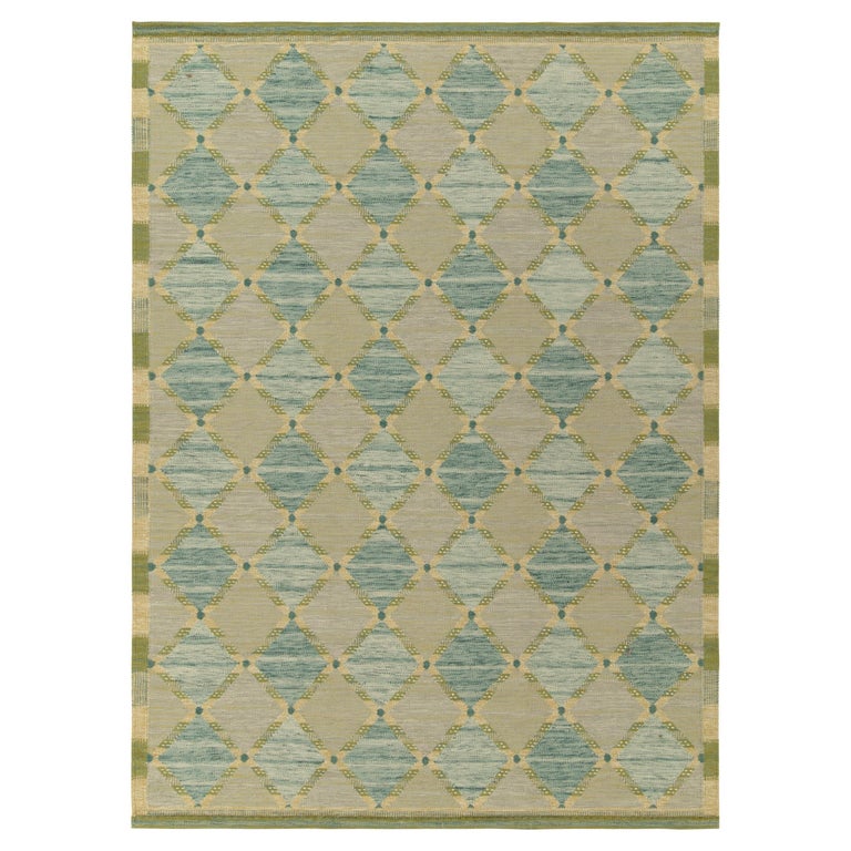 Rug and Kilim's Scandinavian Style Custom Kilim Rugs in Blue, Green ...
