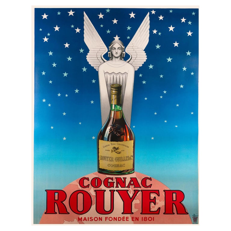 Cognac Rouyer, 1945 Vintage French Alcohol Advertising Poster For Sale ...