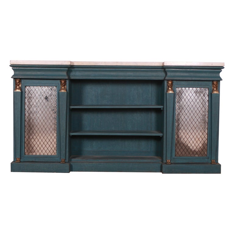 Meuble d'appoint anglais à dessus en marbre En vente sur 1stDibs