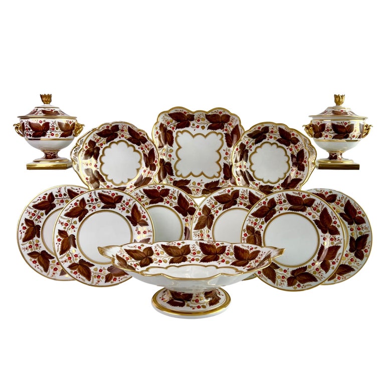 Flight Barr and Barr Dessert Service, Brown Vines and Berries, 1815 ...