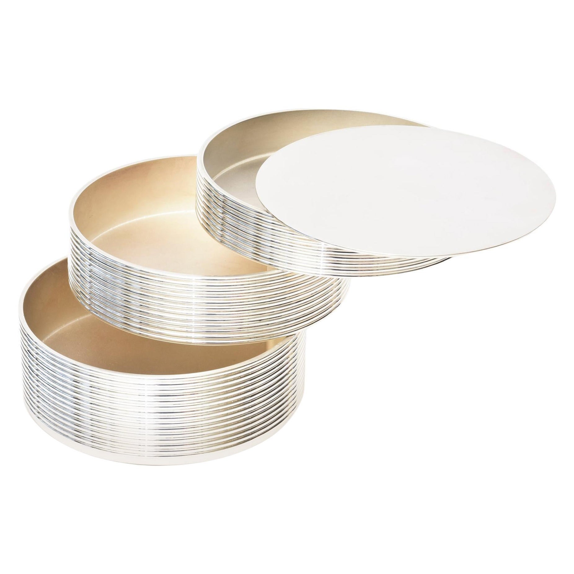 Christofle Silver Plated Metal Box, 60s For Sale at 1stDibs