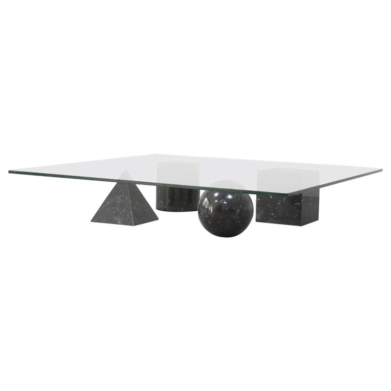 Massimo and Lella Vignelli ‘Metaphora’ Coffee Table in Black Marble and ...