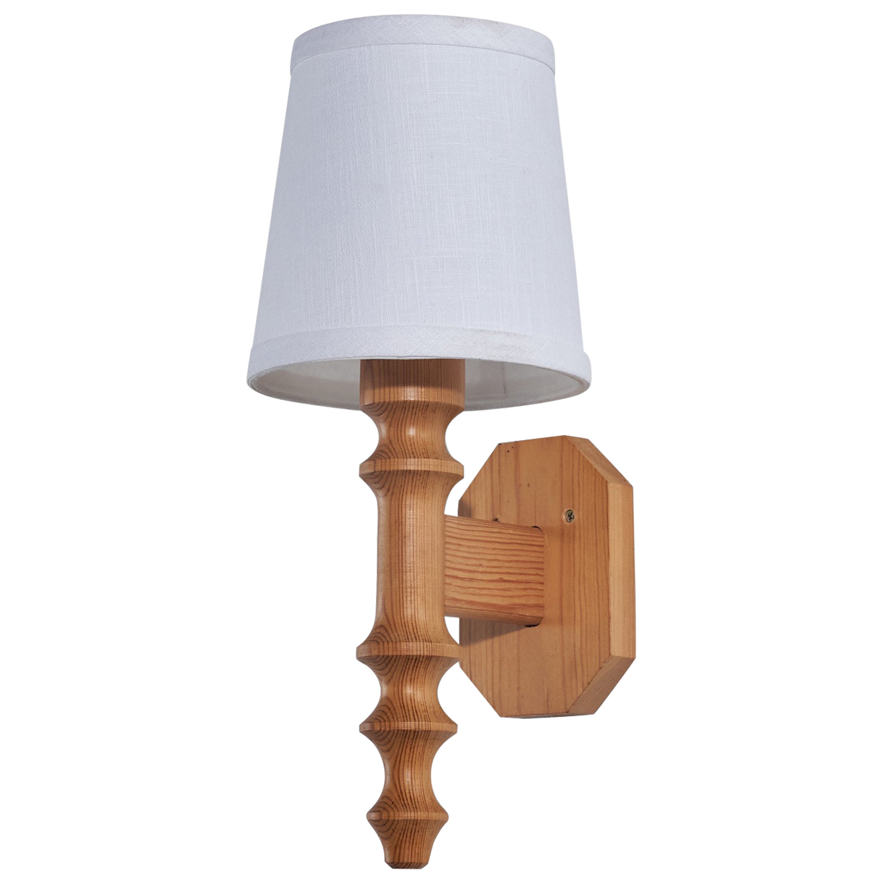 Swedish Designer, Sconces, Pine, Fabric, Sweden, c. 1970s For Sale at ...