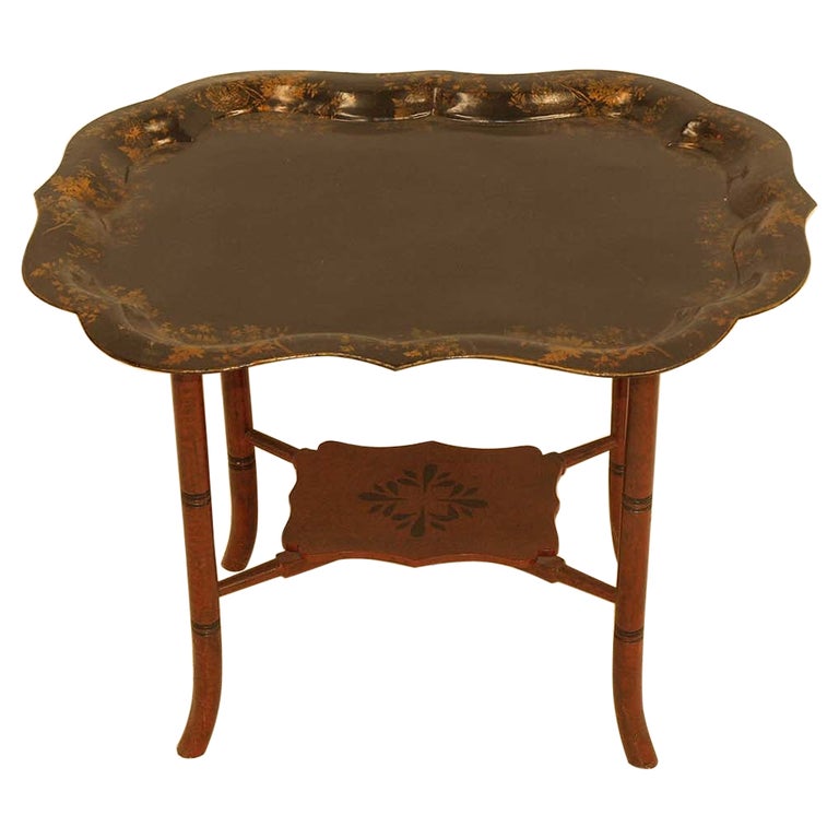 Painted Tole Tray Table For Sale at 1stDibs