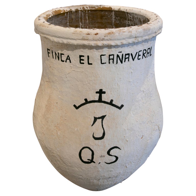 Spanish Handmade "Tinaja" Large Terracotta Vase with Inscription For ...