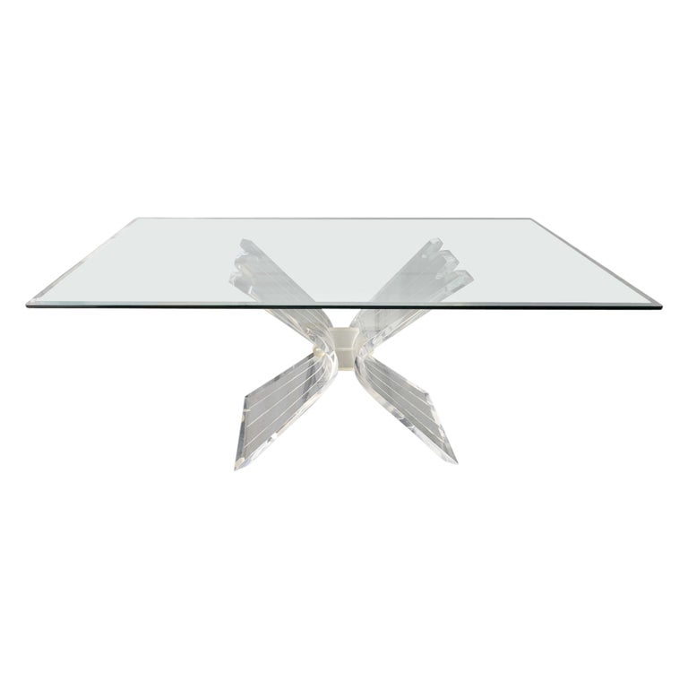 Moderner skulpturaler Lucite-Schmetterlings-Esstisch im Frost-Stil aus ...
