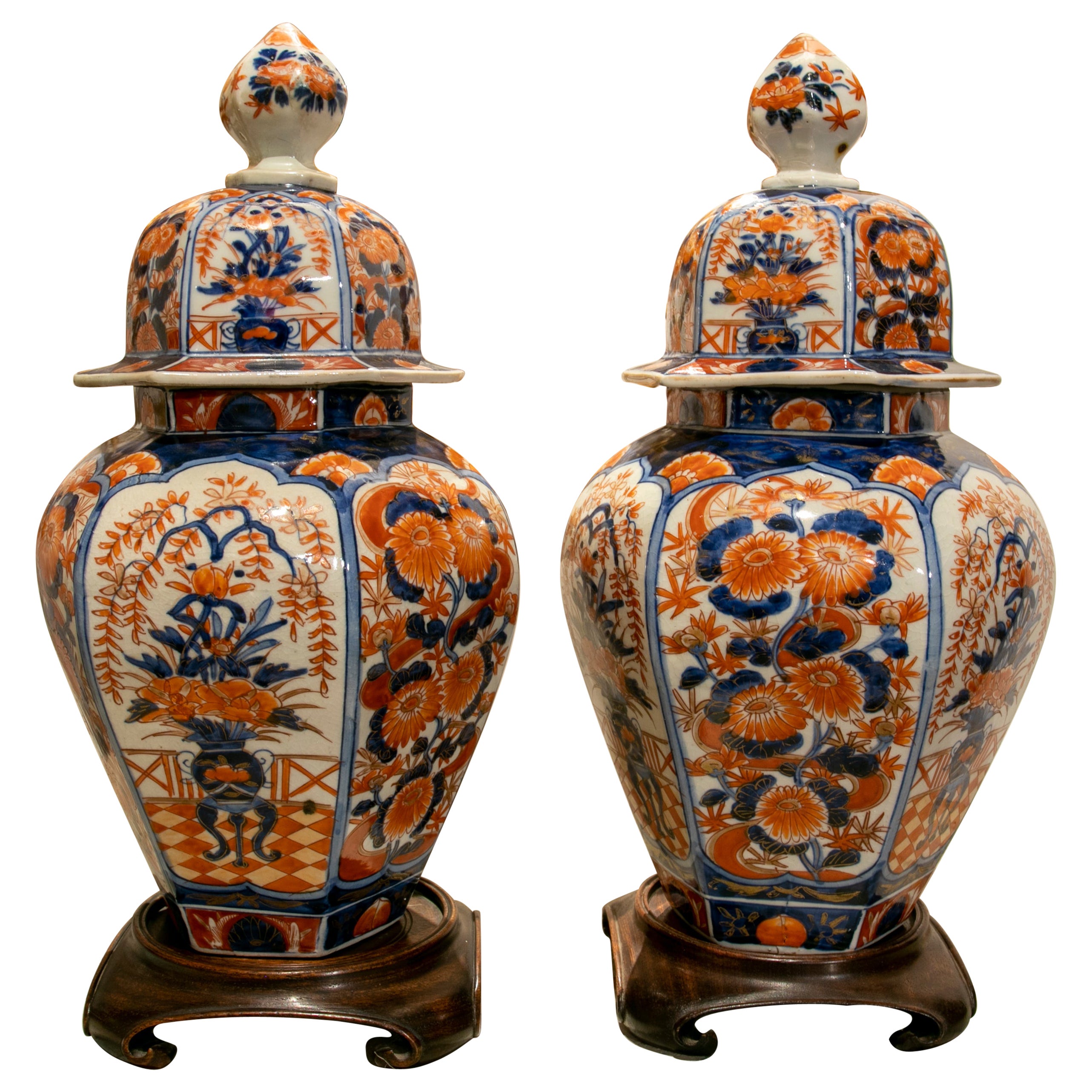 Pair of Chinese Large Flower Vases ON SALE at 1stDibs