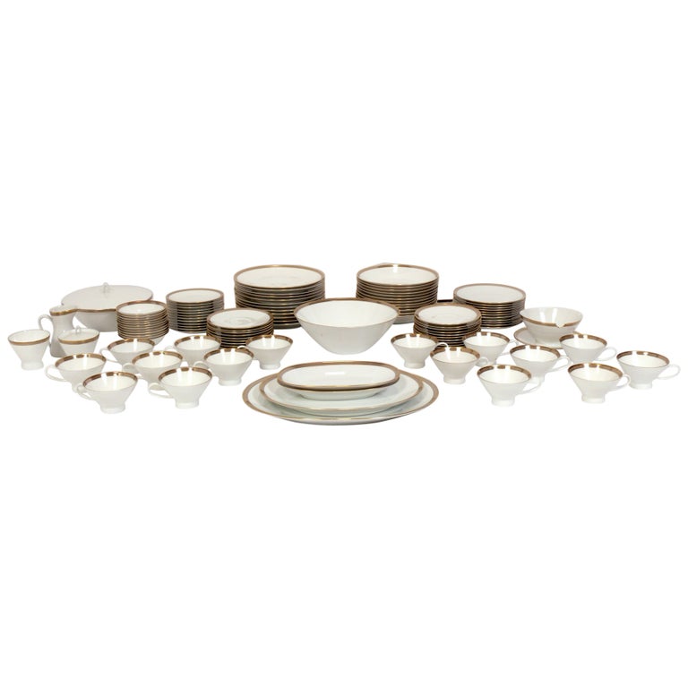 Raymond Loewy for Rosenthal China Set Taupe Band Pattern 106 pieces For ...