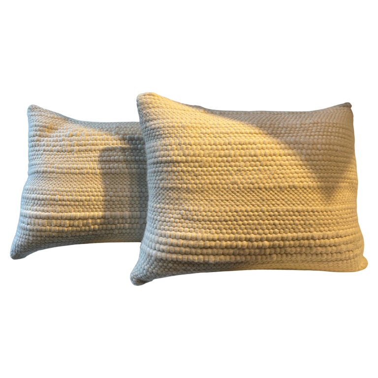 Hand Woven Wool Cushions Color Off-White For Sale at 1stDibs