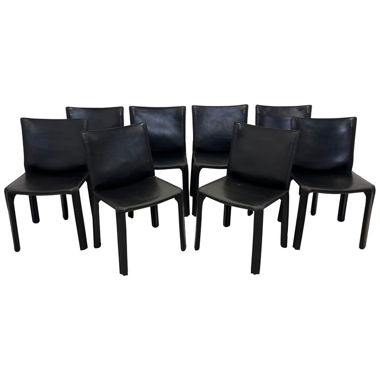Mario Bellini Black Cab 413 Dining or Side Chairs for Cassina, Set of ...