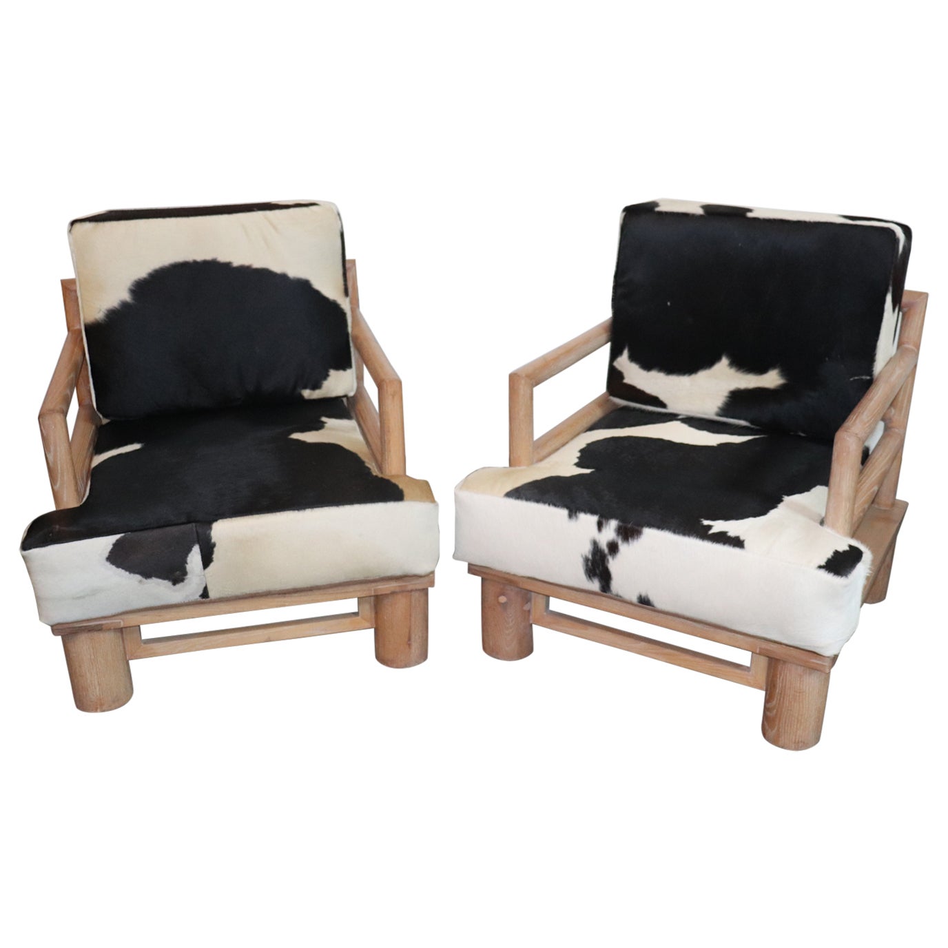 Leather and Cowhide Club Chair For Sale at 1stDibs