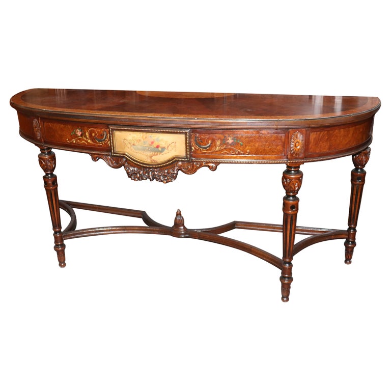 Rare Adams Paint Decorated Inlaid Berkey and Gay Sideboard Console ...