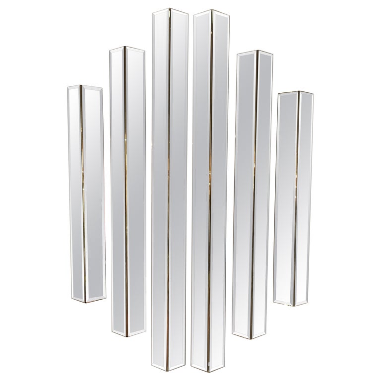 Modernist Op Art Prism Beveled Mirror 3D Wall Panel Sculpture - 6 ...